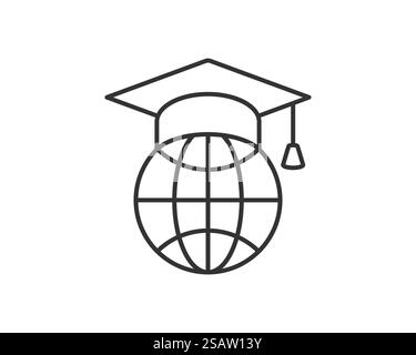 Education icon vector illustartion. College cap or graduate hat symbol ...