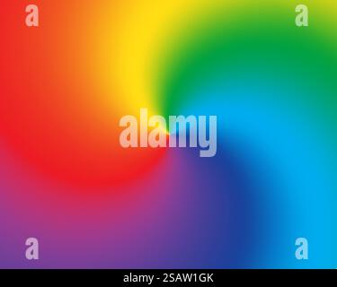 Radial rainbow gradient circular swirl, color spectrum in a vibrant ...