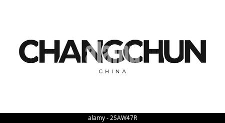 Changchun in the China emblem for print and web. Design features ...