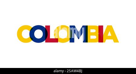 Colombia emblem for print and web. Design features geometric style ...