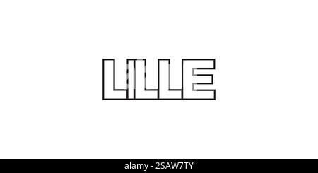 Lille in the France emblem for print and web. Design features geometric ...