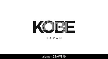 Kobe in the Japan emblem for print and web. Design features geometric ...