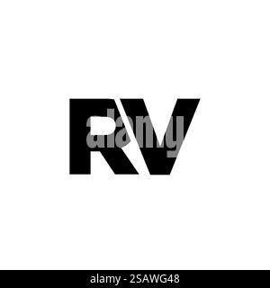 Initial RV Logo Template. Minimalist letter logo template design Stock ...
