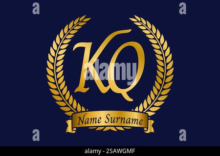 Initial ALphabet KQ Logo Design vector Template. Abstract Letter KQ ...