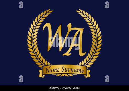 W A, WA Initial Letter Logo design vector template, Graphic Alphabet ...
