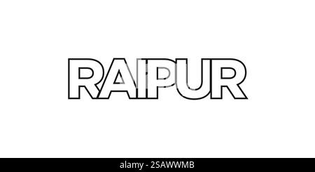 Raipur in the India emblem for print and web. Design features geometric ...