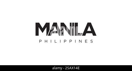 Manila in the Philippines emblem for print and web. Design features ...