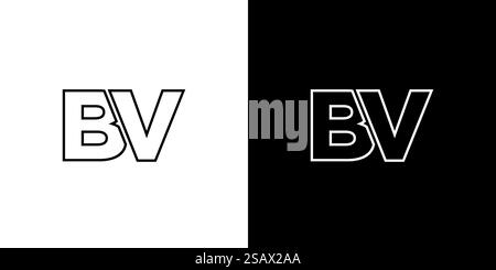 bv b v alphabet letter logo combination in red and black color ...