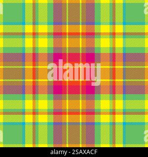 Spring fresh seamless plaid vector pattern. Gingham bright color ...