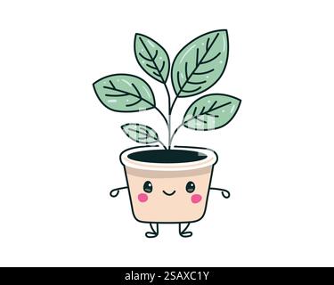 Leafy doodle sticker design element set vector Stock Vector Image & Art ...