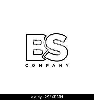 BS letter design logo logotype icon concept with serif font and classic ...