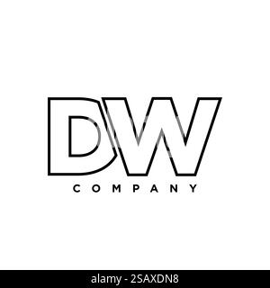 Initial DW Script Letter Type Logo Design With Modern Typography Vector ...
