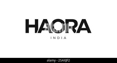 Haora in the India emblem for print and web. Design features geometric ...