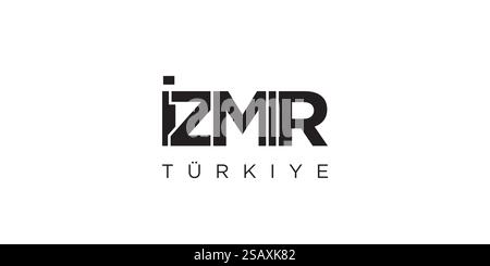 Izmir in the Turkey emblem for print and web. Design features geometric ...
