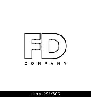 Initial FD Script Letter Type Logo Design With Modern Typography Vector ...