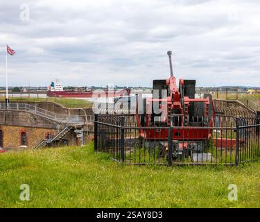 Artillery at the historic New Tavern Fort in Gravesend, Kent Stock ...