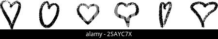 Set of Rough Edges of Heart Shapes - Heart Shapes Stock Vector Image ...