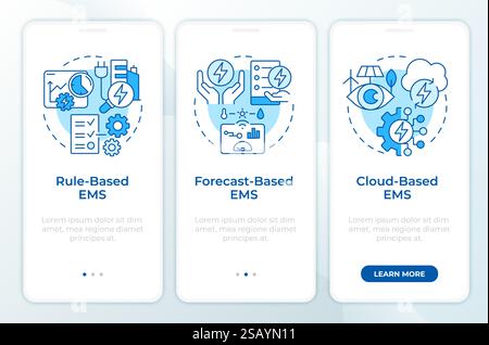 EMS types blue onboarding mobile app screen Stock Vector Image & Art ...