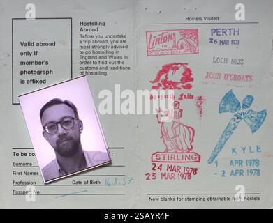 Vintage Youth Hostels Association Membership Card with Rubber Stamps of ...