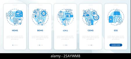 EMS types blue onboarding mobile app screen Stock Vector Image & Art ...