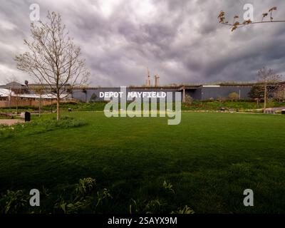 Depot Mayfield seen from Mayfield Park. Manchester. UK Stock Photo - Alamy