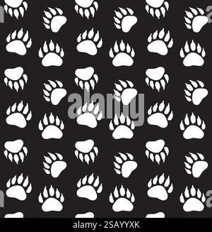 Polar Bear Footprint Paw Print Silhouette Vector Icon Black Isolated ...