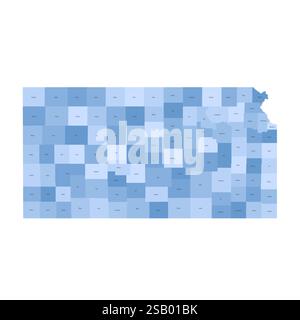 Kansas, KS - detailed political map of US state. Administrative map ...