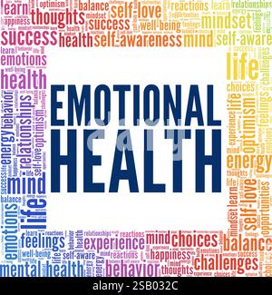 Emotional Health word cloud conceptual design isolated on white ...