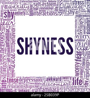 Shyness word cloud conceptual design isolated on white background Stock ...
