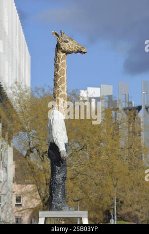Sculpture giraffe man by Stephan Balkenhol, modern art, giraffe figure ...