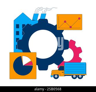 Supply chain 2D vector illustration Stock Vector Image & Art - Alamy