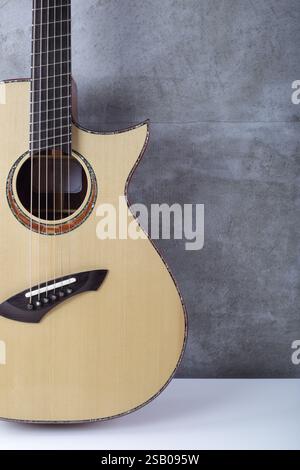 Musical instrument - Closeup Fragment Silhouette of a solid spruce top ...