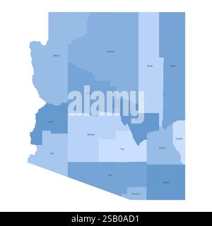 Arizona, AZ - detailed political map of US state. Administrative map ...