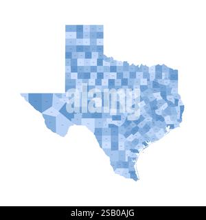 Texas, TX - detailed political map of US state. Administrative map ...