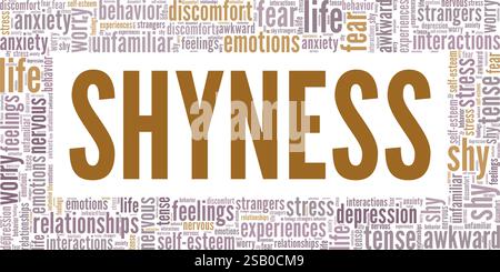 Shyness word cloud conceptual design isolated on white background Stock ...