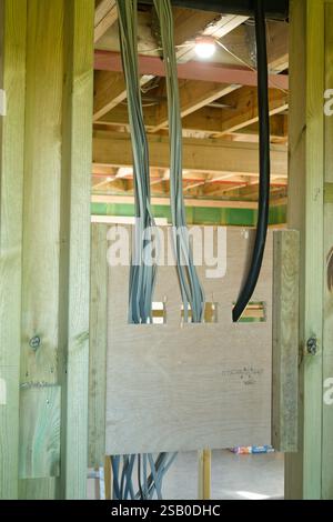 First Fix Electrical Installation in new Factory Stock Photo - Alamy