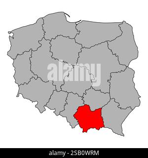 Vector map of Poland with provinces and administrative divisions ...