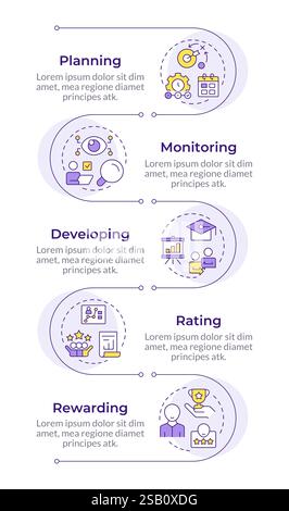 Performance management system infographic circles flowchart Stock ...
