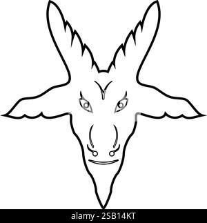 Symbol Satanism of Lavaeus Sigil of Baphomet sign contour outline line ...