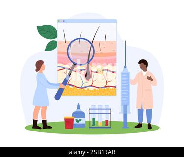 Scalp and hair examination, trichology and dermatology vector ...