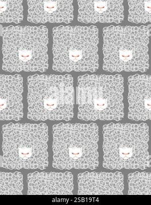 Sheep square pattern seamless. farm animal cartoon background. Ornament ...