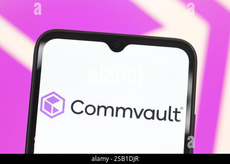 In this photo illustration, the Commvault Systems logo is displayed on ...