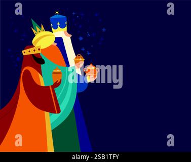 Los Reyes Magos - Three Wise Men. Epiphany celebration. Traditional ...