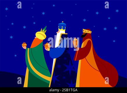 Los Reyes Magos - Three Wise Men. Epiphany celebration. Traditional ...