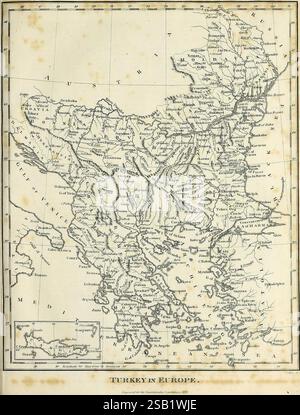 A historical map depicting the borders and geographical features of ...