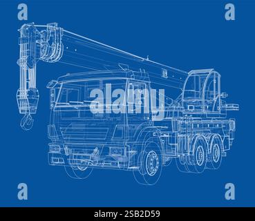 Car crane. Vector rendering of 3d Stock Vector Image & Art - Alamy