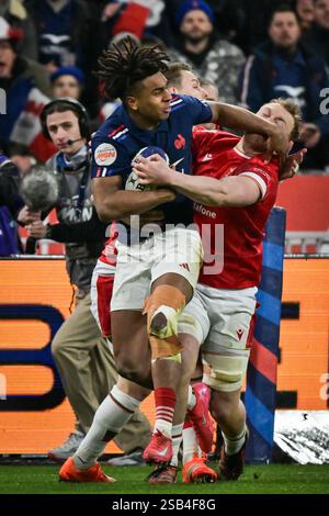 Theo ATTISSOGBE of France during the 2025 Six Nations Championship ...