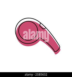 3d realistic whistle in yellow colors. Poster with sound element ...
