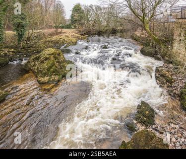 Queens Rock in the River Ribble at Settle, Yorkshire Dales, North ...