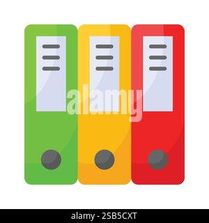 Well designed icon of file folders, premium vector of document archives, binders vector design ...